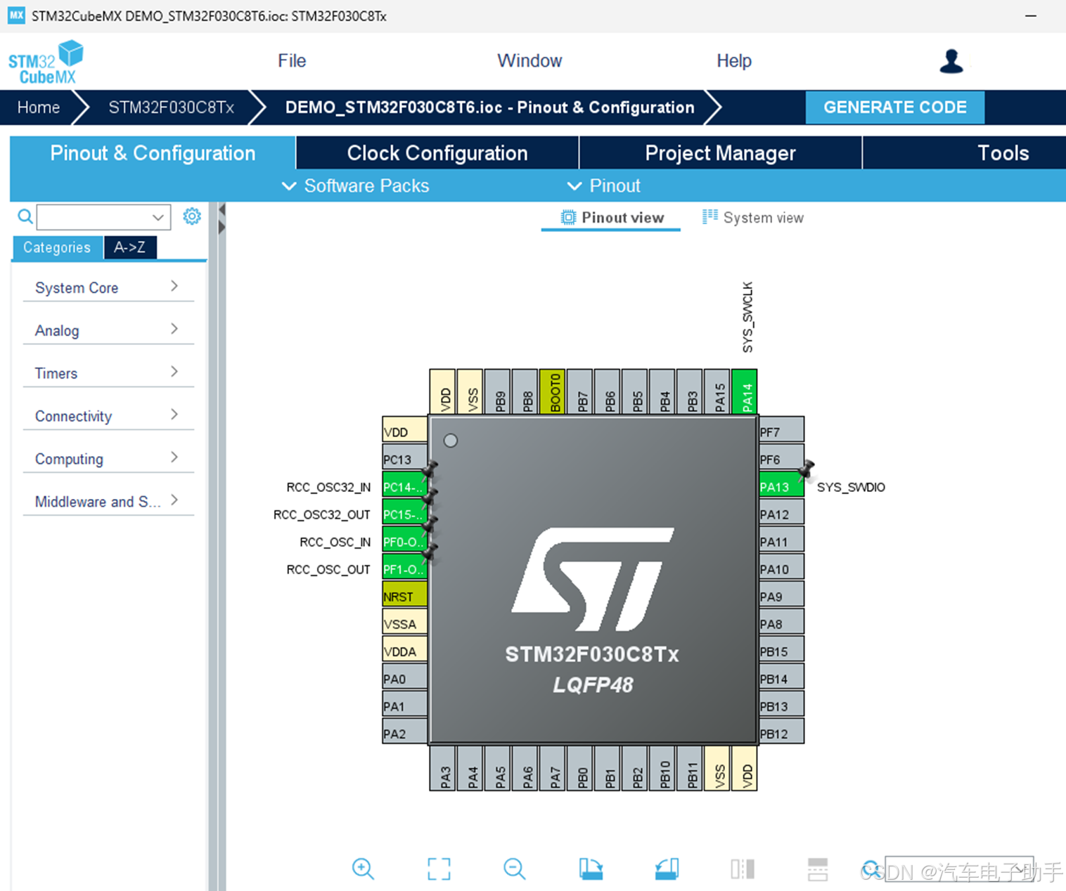 【STM32CubeMX开发】-0-STM32最小系统搭建_stm32_汽车电子助手-开放原子开发者工作坊