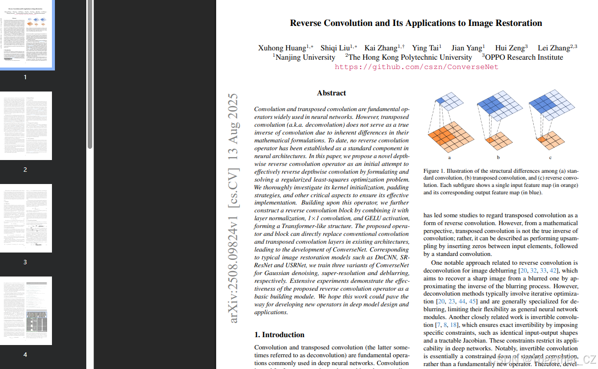 ConverseNet：Reverse Convolution and Its Applications to Image Restoration——反卷积及其在图像恢复中的应用-CSDN博客