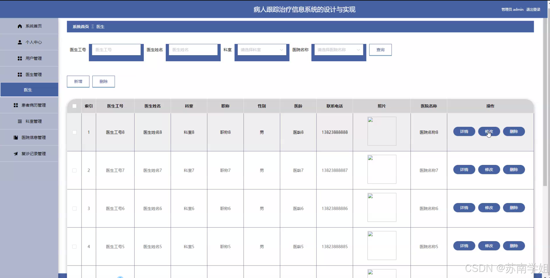Python毕设病人跟踪治疗信息系统的设计与实现程序论文 Csdn博客