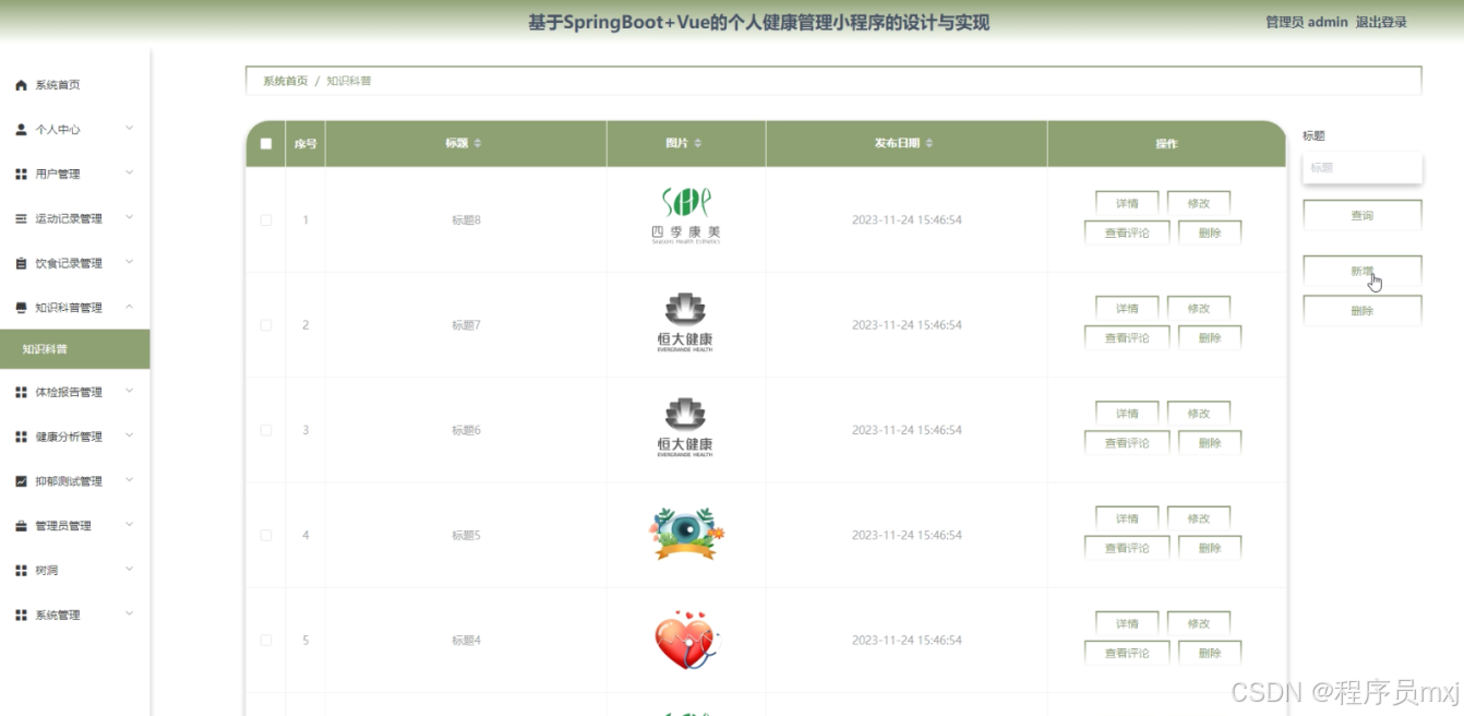 基于springboot的个人健康管理系统的设计与实现源码lw报告运行调试基于bootstrap个人健康记录管理系统的设计与实现