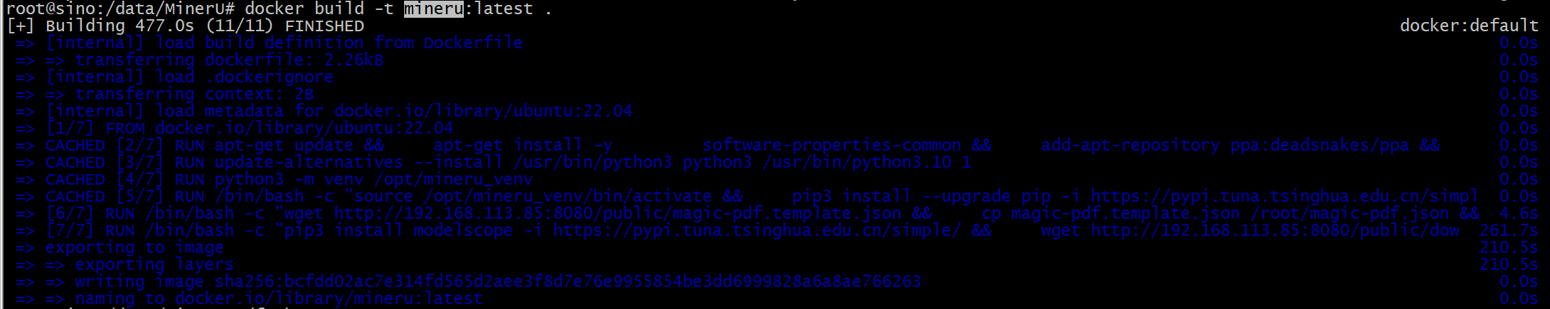 【MinerU】docke build步骤记录_mineru cpu版本 docker镜像下载-CSDN博客
