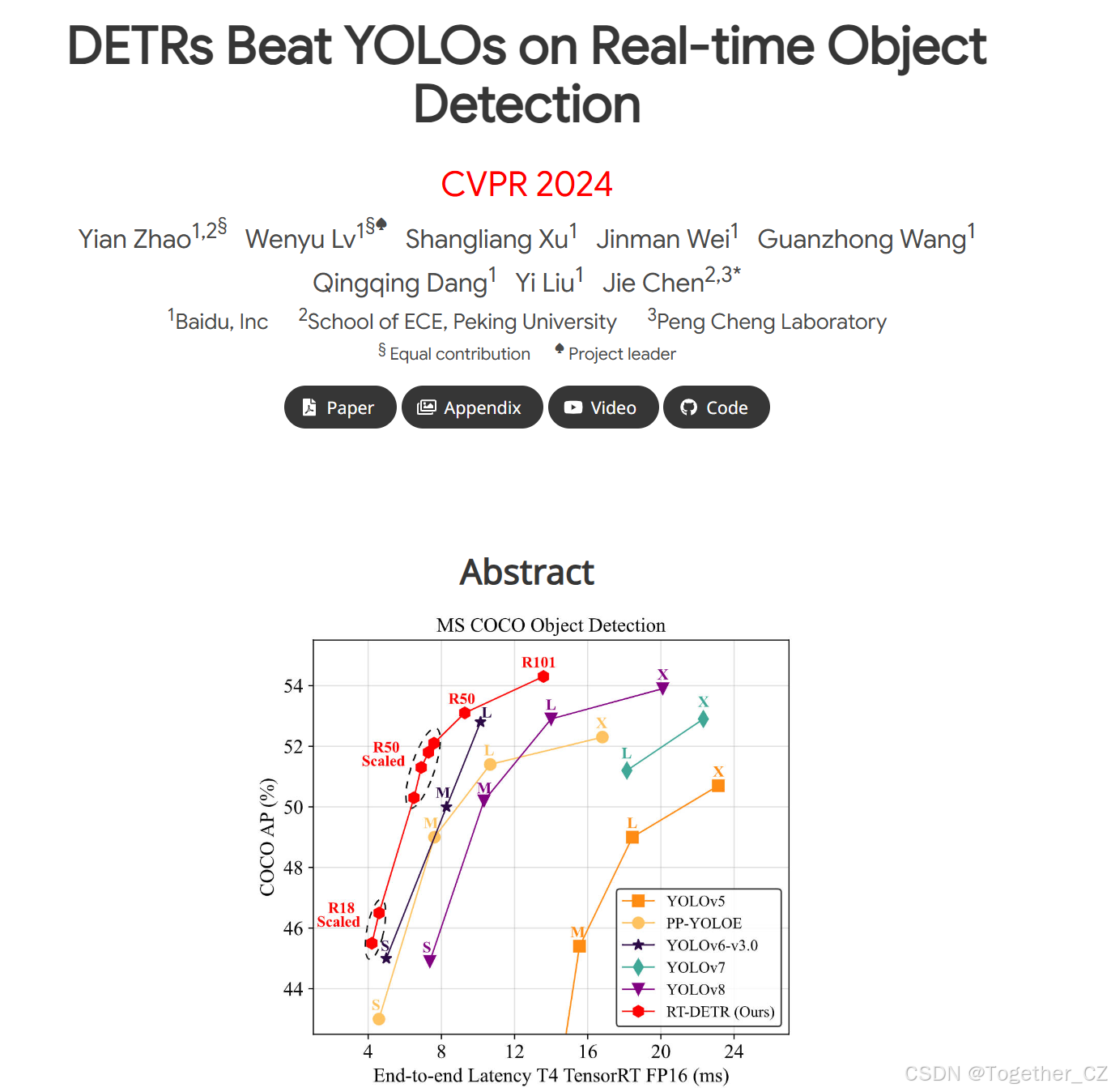 DETRs Beat YOLOs on Real-time Object Detection——DETRs在实时目标检测中超越YOLO-CSDN博客
