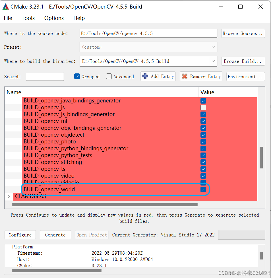 Visual Studio 2022配置OpenCV455+CMake（Win11）_vs2022需要下载cmake-CSDN博客