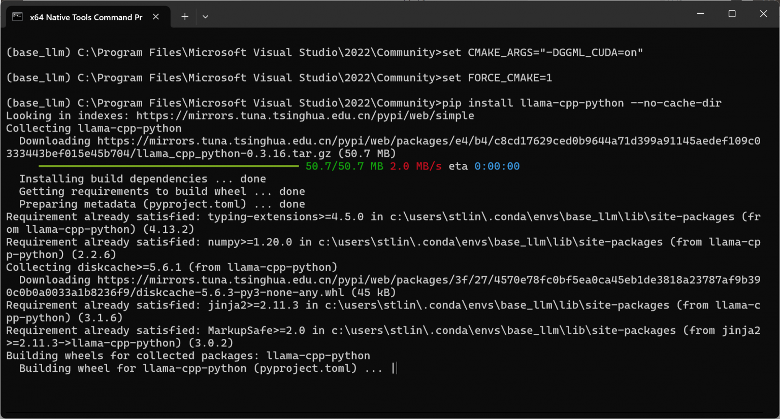 在Windows系统编译llama-cpp-python_llama-cpp-python windows-CSDN博客