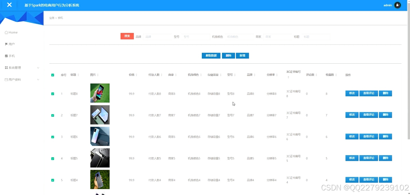 179java ssm springboot基于Spark的大数据手机商城电商用户行为分析可视化系统（源码+文档+运行视频+讲解视频）_用户行为分析,java有没有开源包-CSDN博客