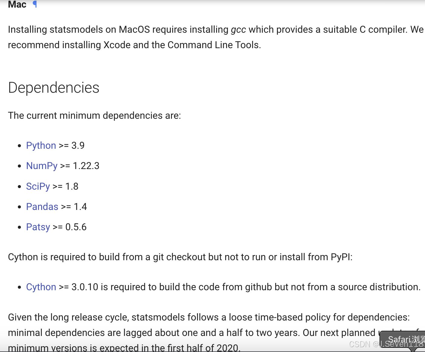 Mac系统安装statsmodels模块_statsmodels0.14.1 安装包下载-CSDN博客