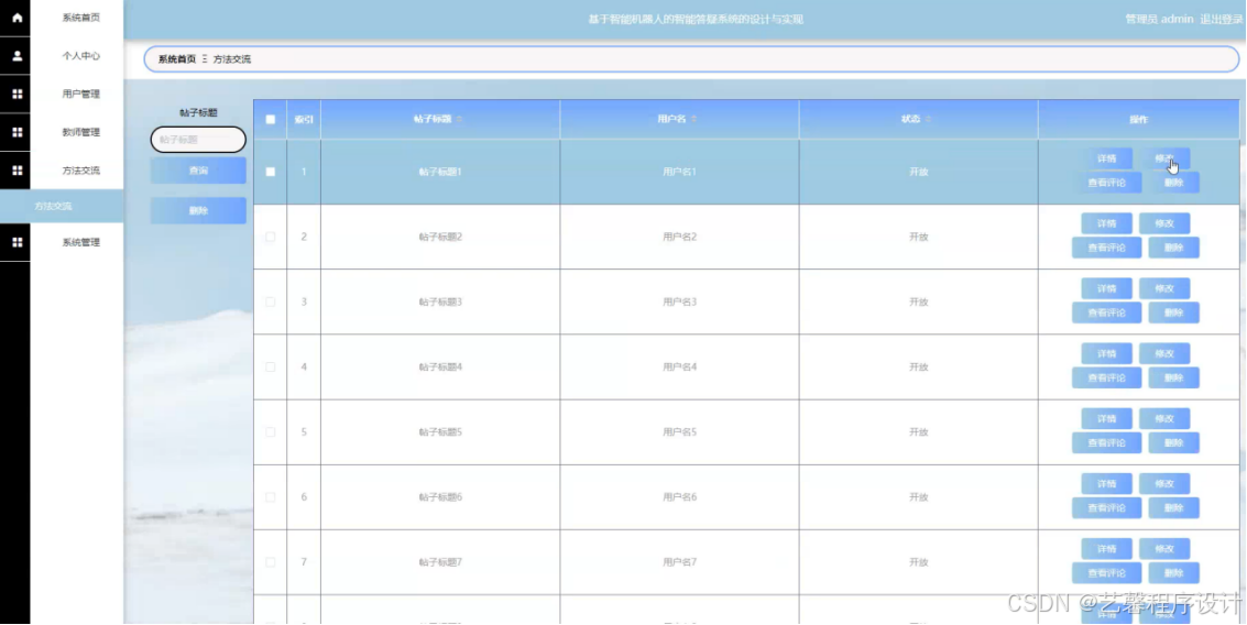 计算机毕业设计基于智能机器人的智能答疑系统的设计与实现智能机器人问答系统的开发与应用 基于人工智能的在线答疑平台设计答疑系统 毕业论文 Csdn博客