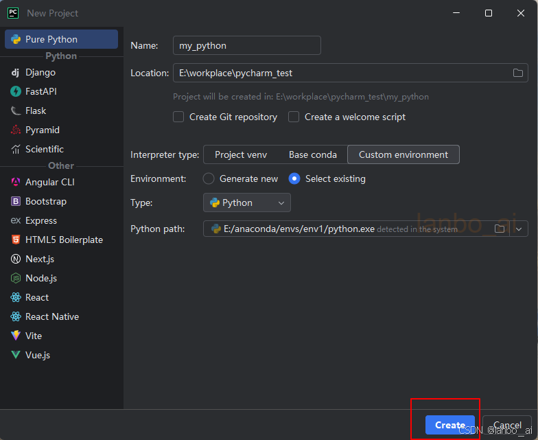 超详细的pycharm+anaconda搭建python虚拟环境（无需单独下载安装python）_pycharm anaconda环境搭建-CSDN博客