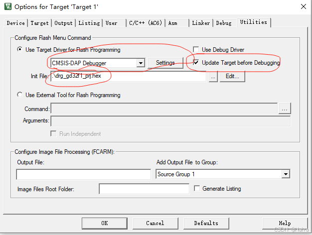 【小技巧】使用KeilV5 + CMSIS-DAP Debugger直接烧录hex文件(STM32只有hex文件和CMSIS DAP ...