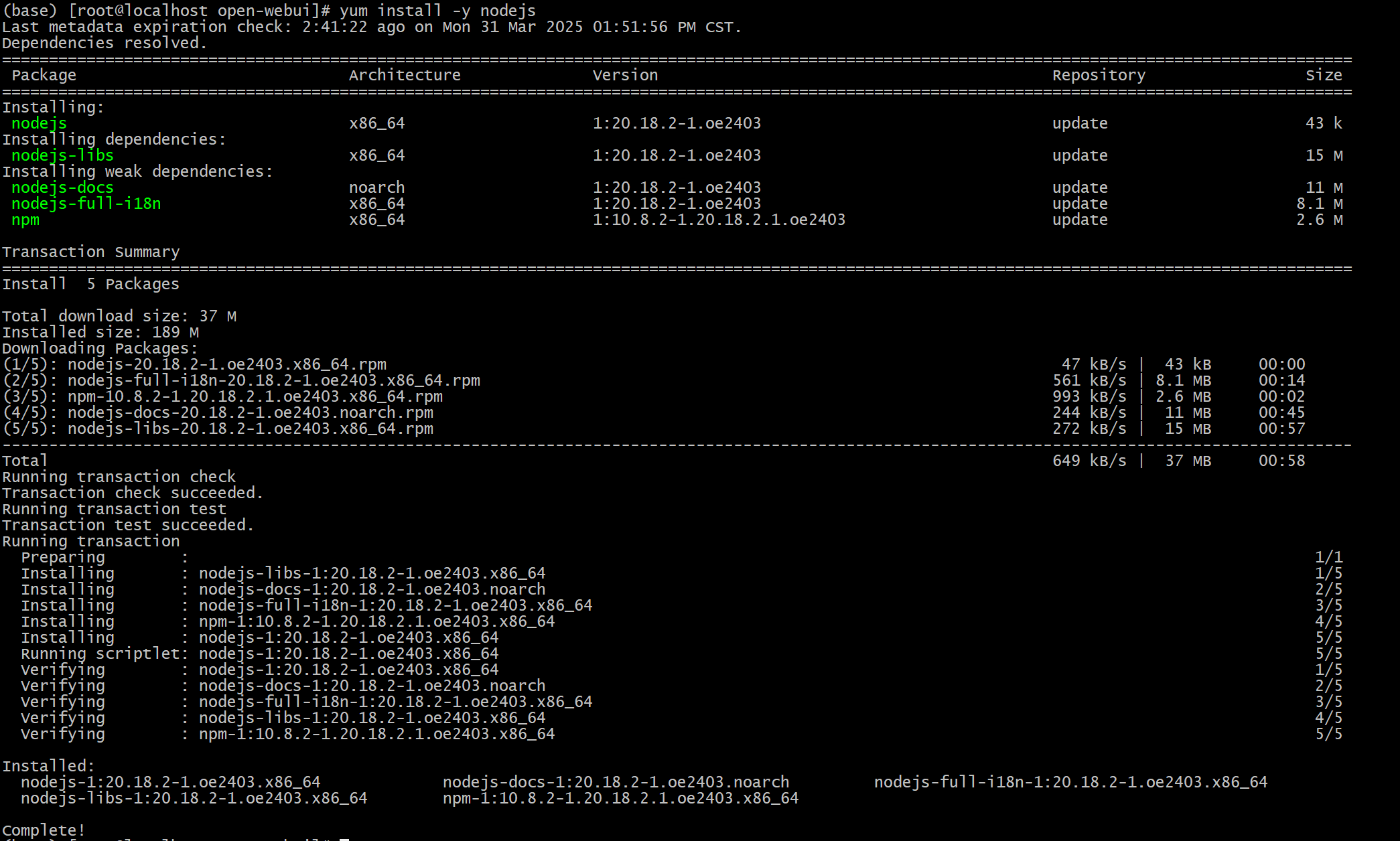 openEuler 24.03 (LTS) 平替 Centos 之 nodejs 安装教程_openeuler 安装node-CSDN博客