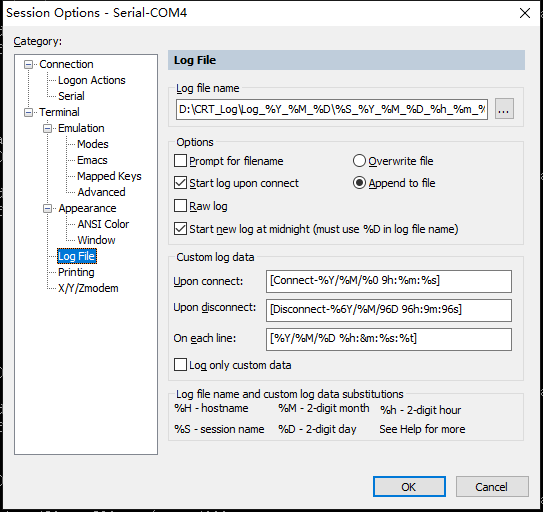 【SecureCRT】如何在SecureCRT中配置跟踪选项和调试日志_securecrt日志设置-CSDN博客