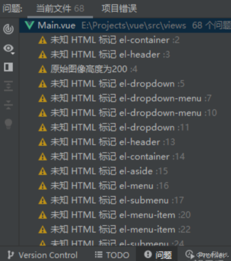 ElementUI 未知HTML标记 提示问题的解决-CSDN博客