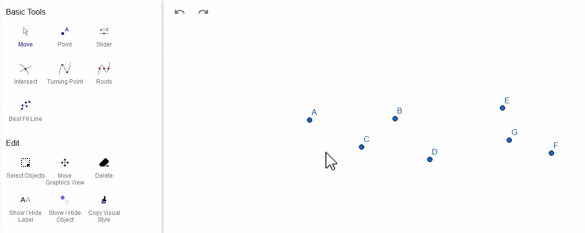 GeoGebra中级篇027—GeoGebra的拟合线工具(Best Fit Line Tool)_直线拟合在线工具-CSDN博客