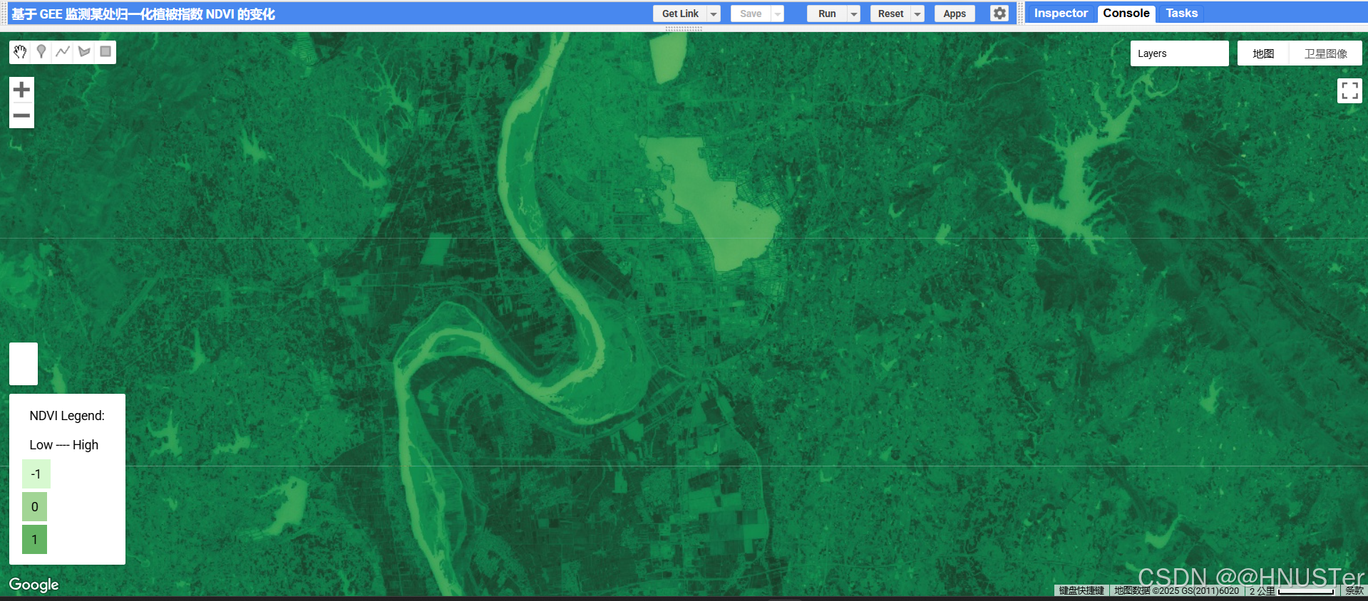 基于 GEE 监测某处归一化植被指数 NDVI 的变化_gee计算ndvi变化-CSDN博客
