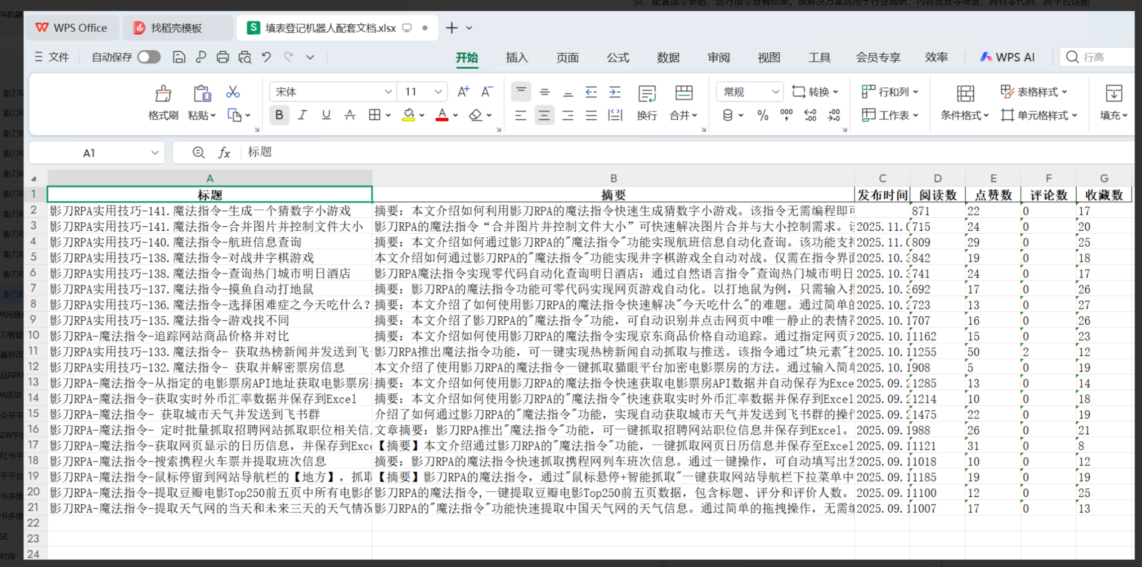 影刀RPA实用技巧-143.魔法指令-提取CSDN博客数据并输出excel-CSDN博客