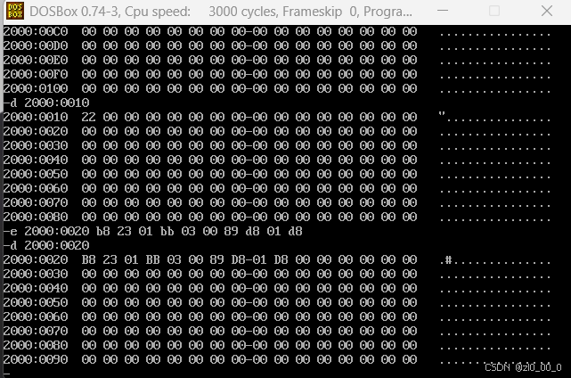 使用dosbox的debug功能和调试汇编语言源文件asm_dosbox debug-CSDN博客