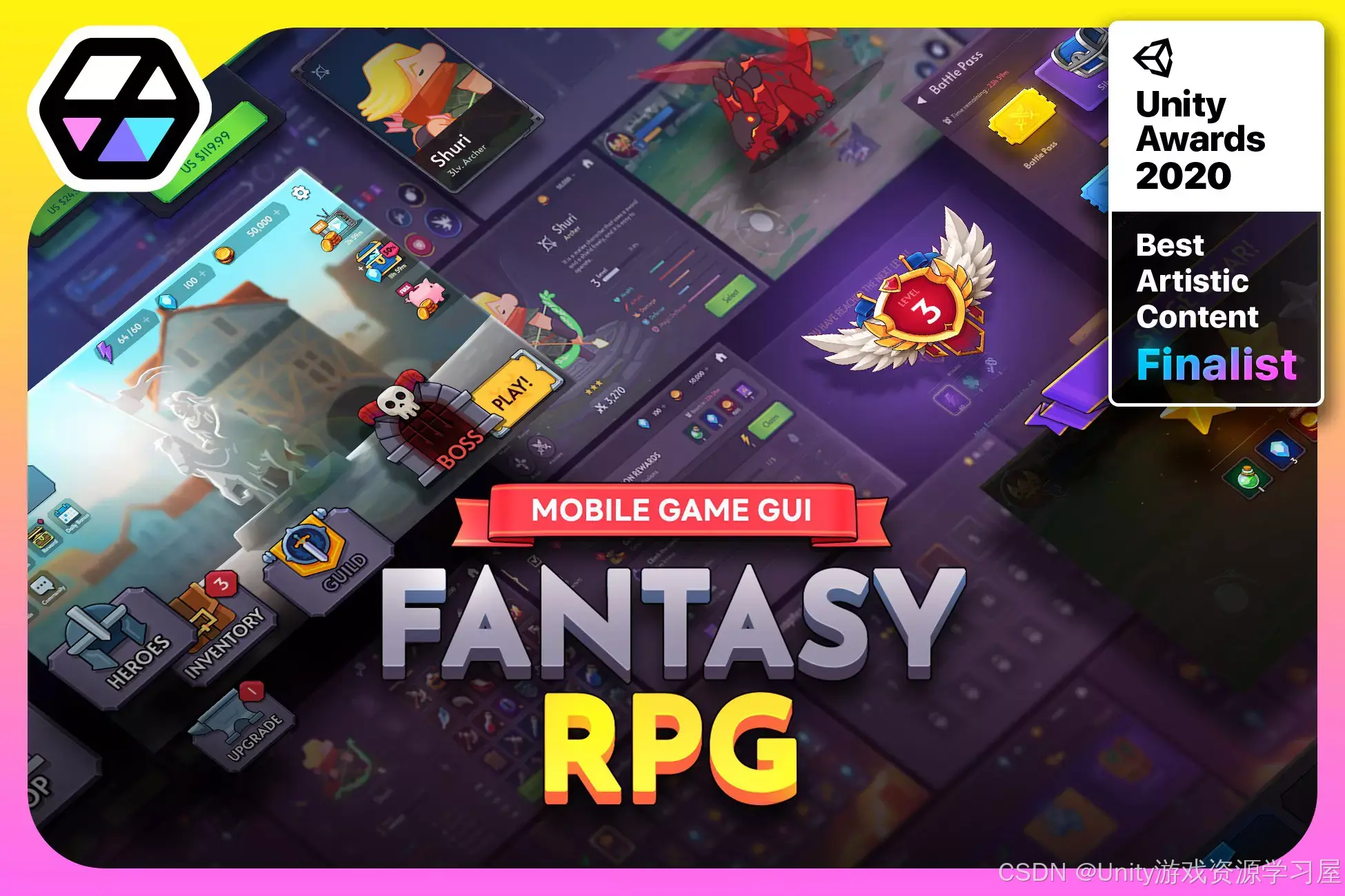 【Unity 用户界面（UI）资源包】GUI Pro - Fantasy RPG 帮助开发者快速实现幻想风格的角色扮演游戏（RPG）UI_gui pro - fantasy rpg 4.0.2 ...