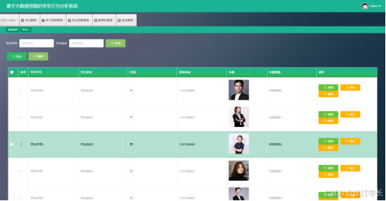 计算机毕业设计springboot基于大数据挖掘的学生行为分析系统 基于大数据挖掘技术的springboot学生行为分析平台