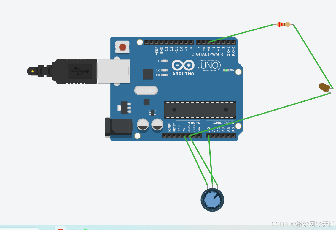 Arduino 第六章:模拟输入和模拟输出(电位器和led灯亮度演示) Arduino 模拟输入 Csdn博客