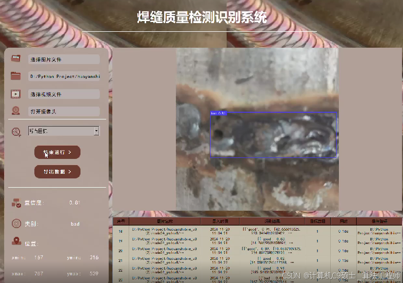 构建一个深度学习目标检测基于深度学习yolov8的焊缝质量检测识别系统 利用opencv实现对焊缝缺陷的质量检测识别opencv 焊接融入实验 Csdn博客