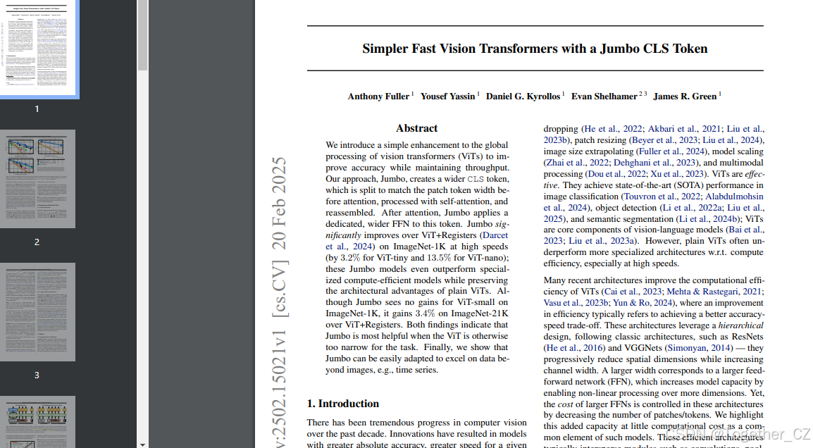 Simpler Fast Vision Transformers with a Jumbo CLS Token——更简单的快速视觉变换器与巨型分类令牌_fastvit cls token-CSDN博客