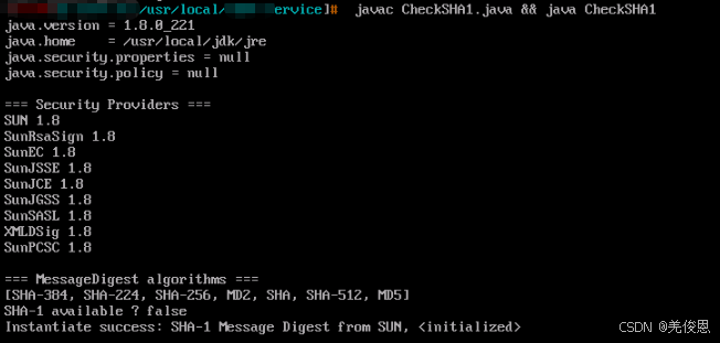java应用启动报错： ,java.security.NoSu chAlgorithmException:SHA-1 MessageDigest not available-CSDN博客