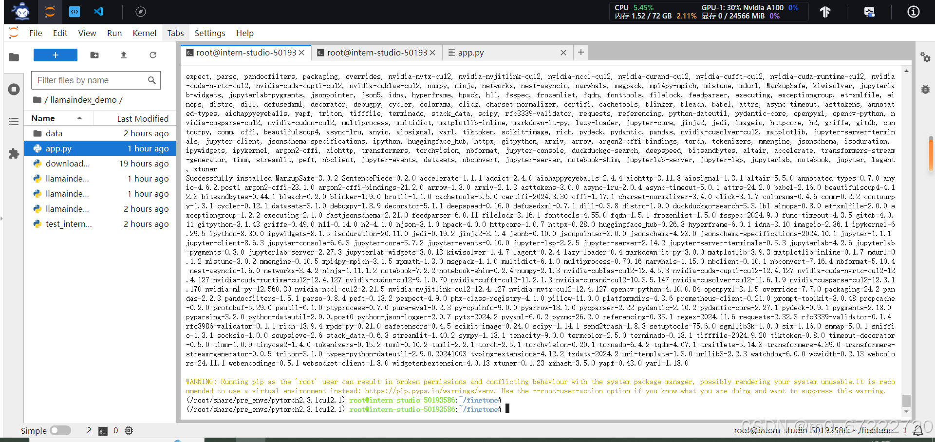 InternLM Camp4 L1G5000 XTuner 微调个人小助手认知-CSDN博客