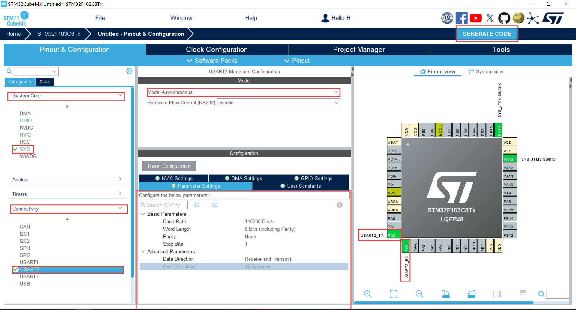 STM32F103系列基于HAL库的串口通信（串口，串口中断，串口DMA）_stm32f103hal函数,dma 和usart中断函数-CSDN博客