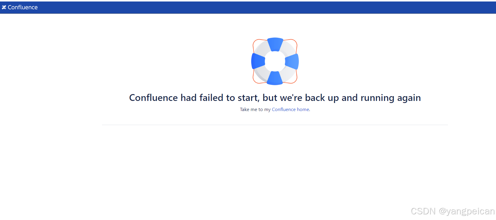Confluence had failed to start, but we‘re back up and running again ...