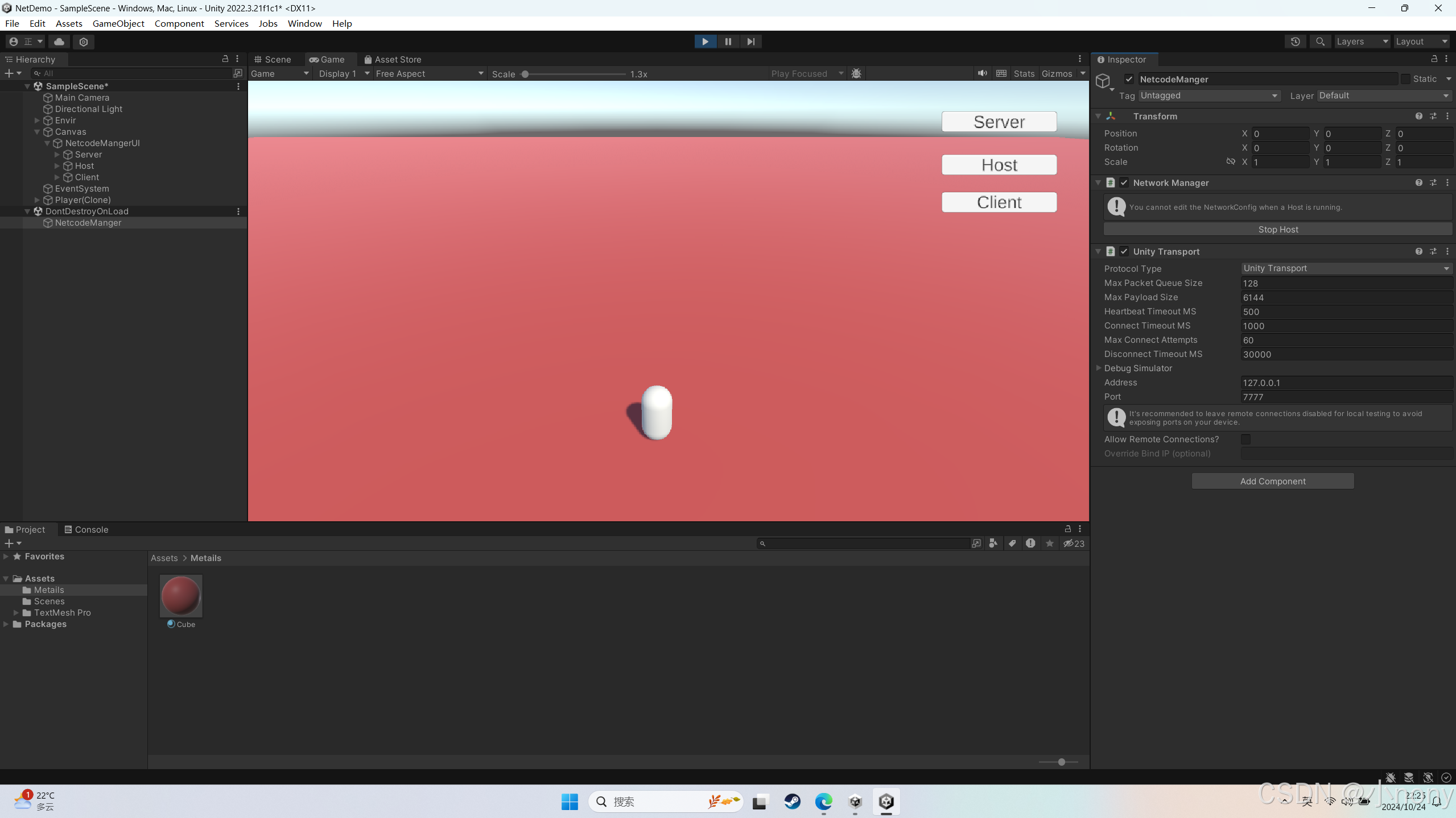 Unitynetcodeunity Netcode Csdn博客
