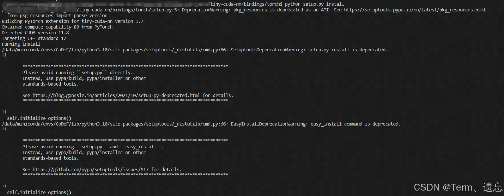 安装tiny-cuda-nn显示成功但无法运行_no module named 'tinycudann-CSDN博客