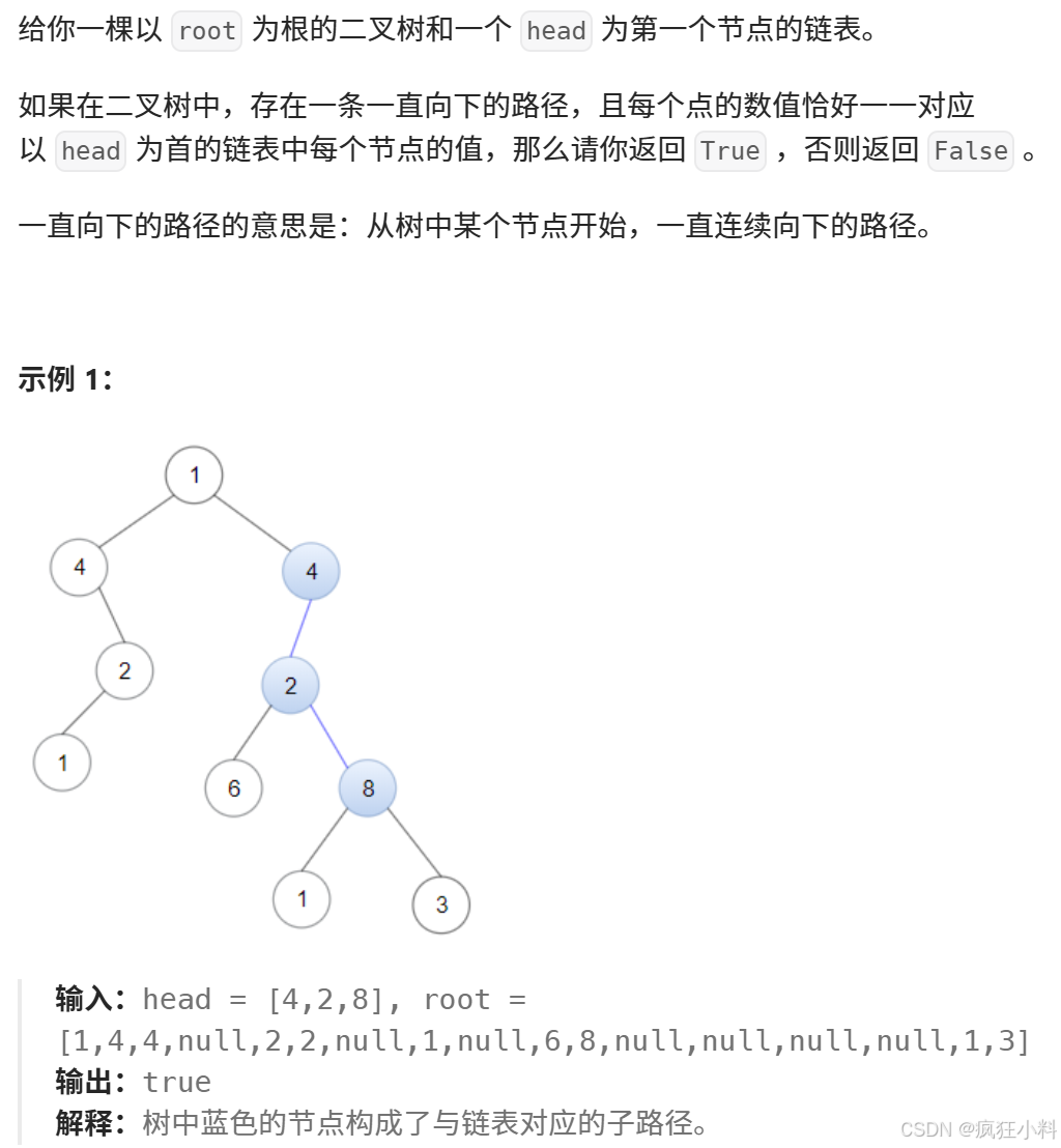Python 1367 二叉树中的链表python二叉树链表节点 Csdn博客
