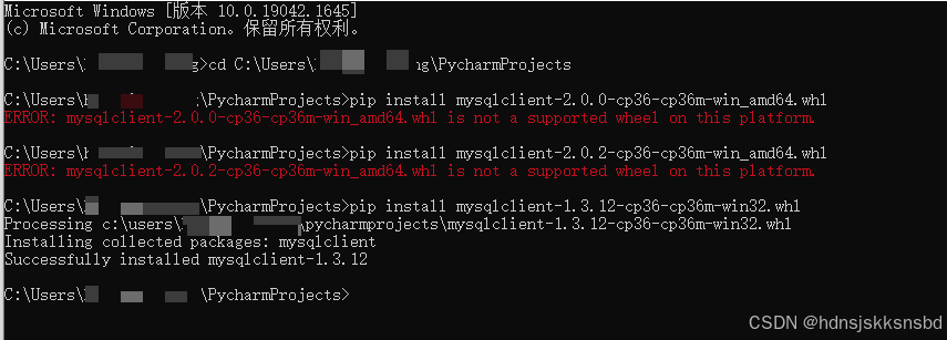python3.6 pycharm 安装mysqlclient失败如何解决_pycharm安装mysqlclient失败-CSDN博客
