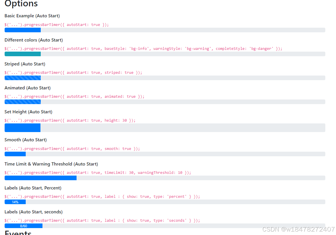 基于jQuery和bootstrap4进度条的计时器插件_bootstrap 时间进度-CSDN博客