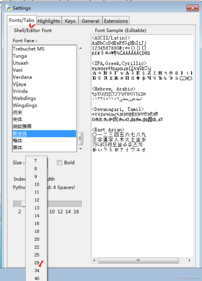 Python IDLE默认字体太小，如何调整变大_python idle怎么调字体大小-CSDN博客