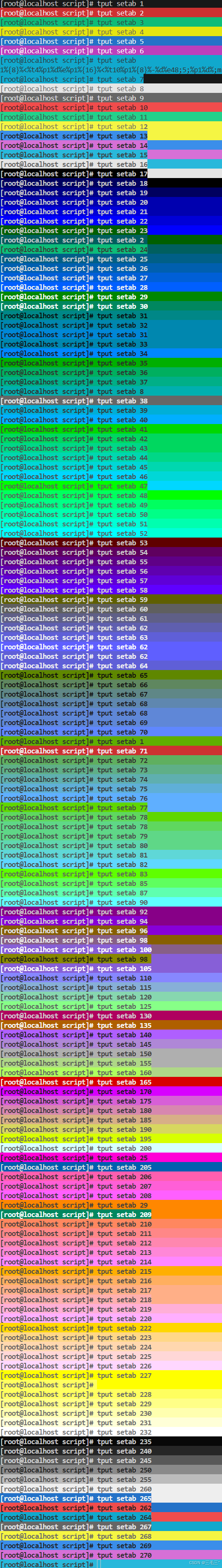 【tput 修改shell脚本终端文字/文字背景颜色】_shell tput-CSDN博客