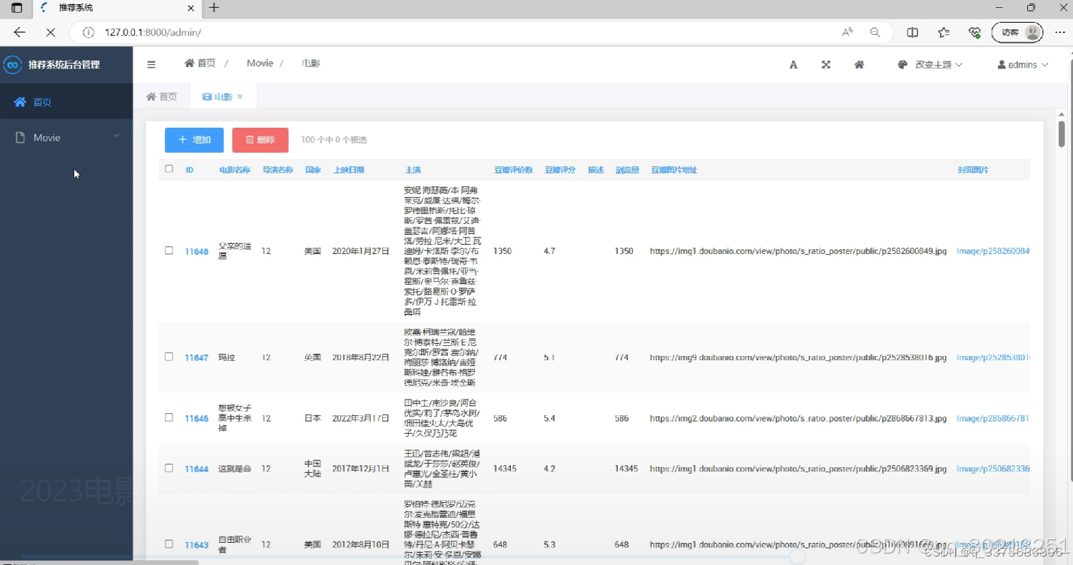 基于python电影推荐系统 协同过滤推荐算法 爬虫可视化 毕业设计基于python与协同过滤算法的个性化电影推荐系统设计与实现研究 Csdn博客