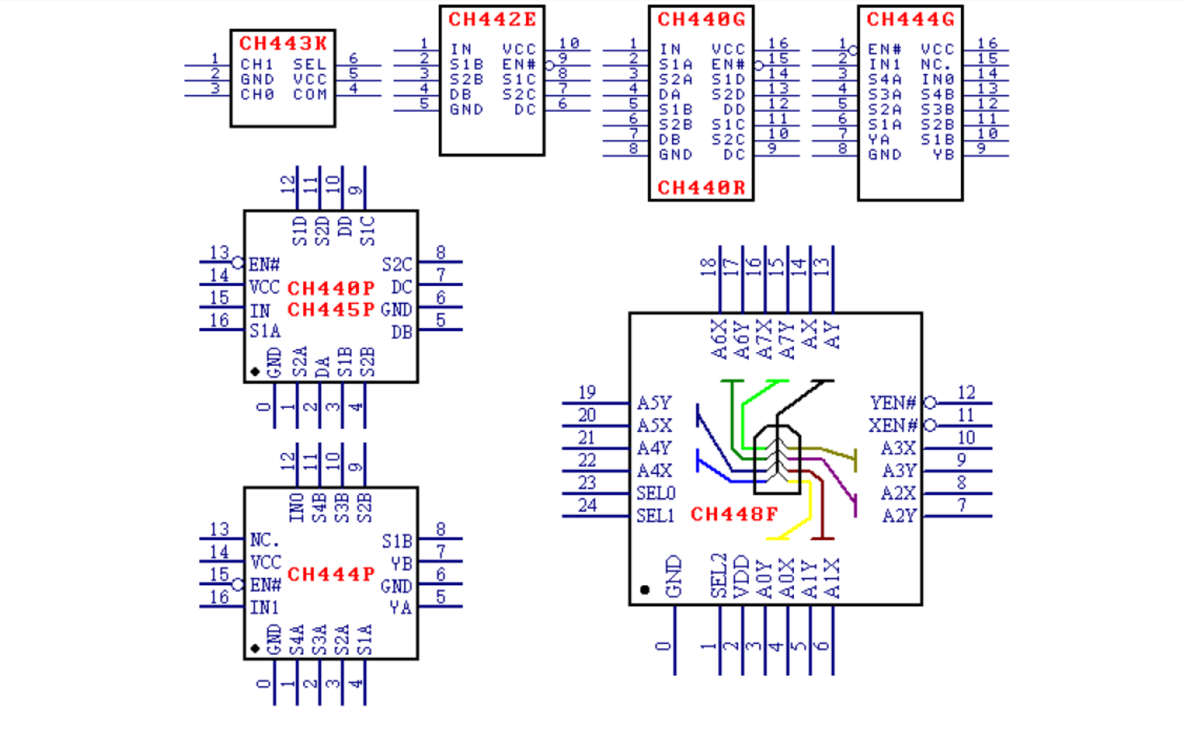 沁恒CH443K CH440G CH442E CH444G CH445P CH448F多路模拟开关芯片-CSDN博客
