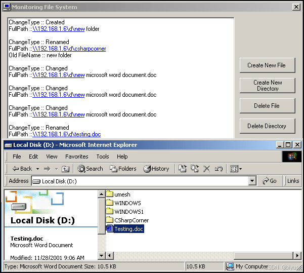 Monitoring File System using FileSystemWatcher Class - Part 2 -CSDN博客