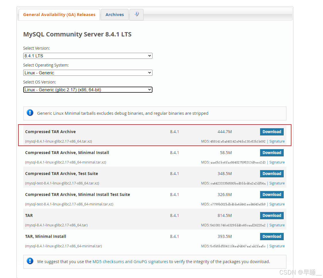 Linux 安装最新版MySQL 8.4.1 LTS-CSDN博客