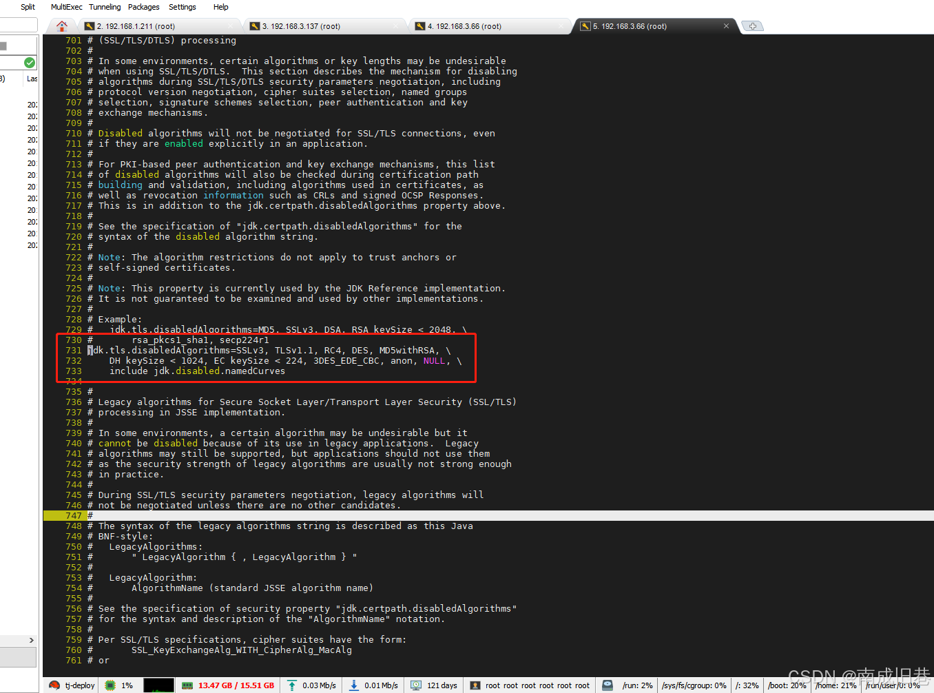“the server selected protocol version tls10 is not accepted by client preferences [TLS13]“jdbc ...