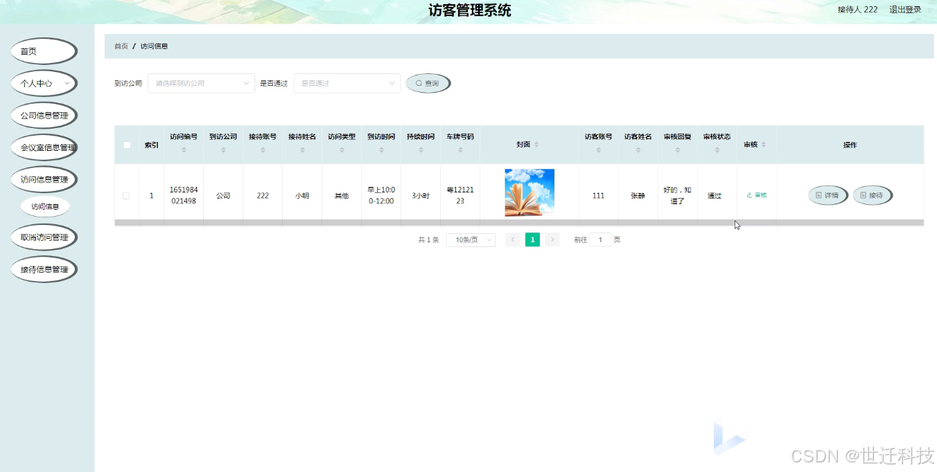 Java计算机毕业设计访客管理系统(开题程序论文)智能访客管理系统java Csdn博客
