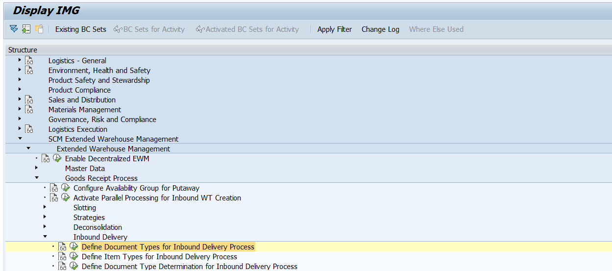SAP EWM后台配置研习之Define Document Types for Inbound Delivery Process_sap dn過賬報錯risk of posting ...
