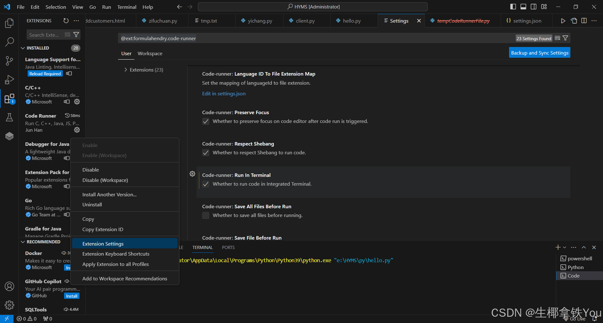 VScode执行Run Code后不输出却弹出Code is already running!-CSDN博客