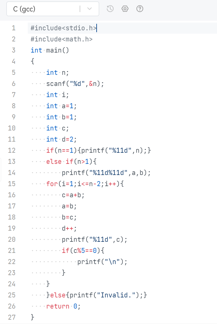 PTA-输出前 n 个Fibonacci数-CSDN博客