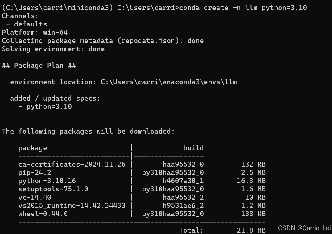 LLM-Conda搭建开发环境_conda llm-CSDN博客