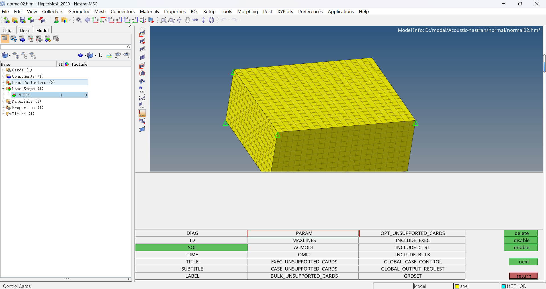 【软件操作】Hypermesh+Nastran模态分析_nx nastran的前处理软件,-CSDN博客