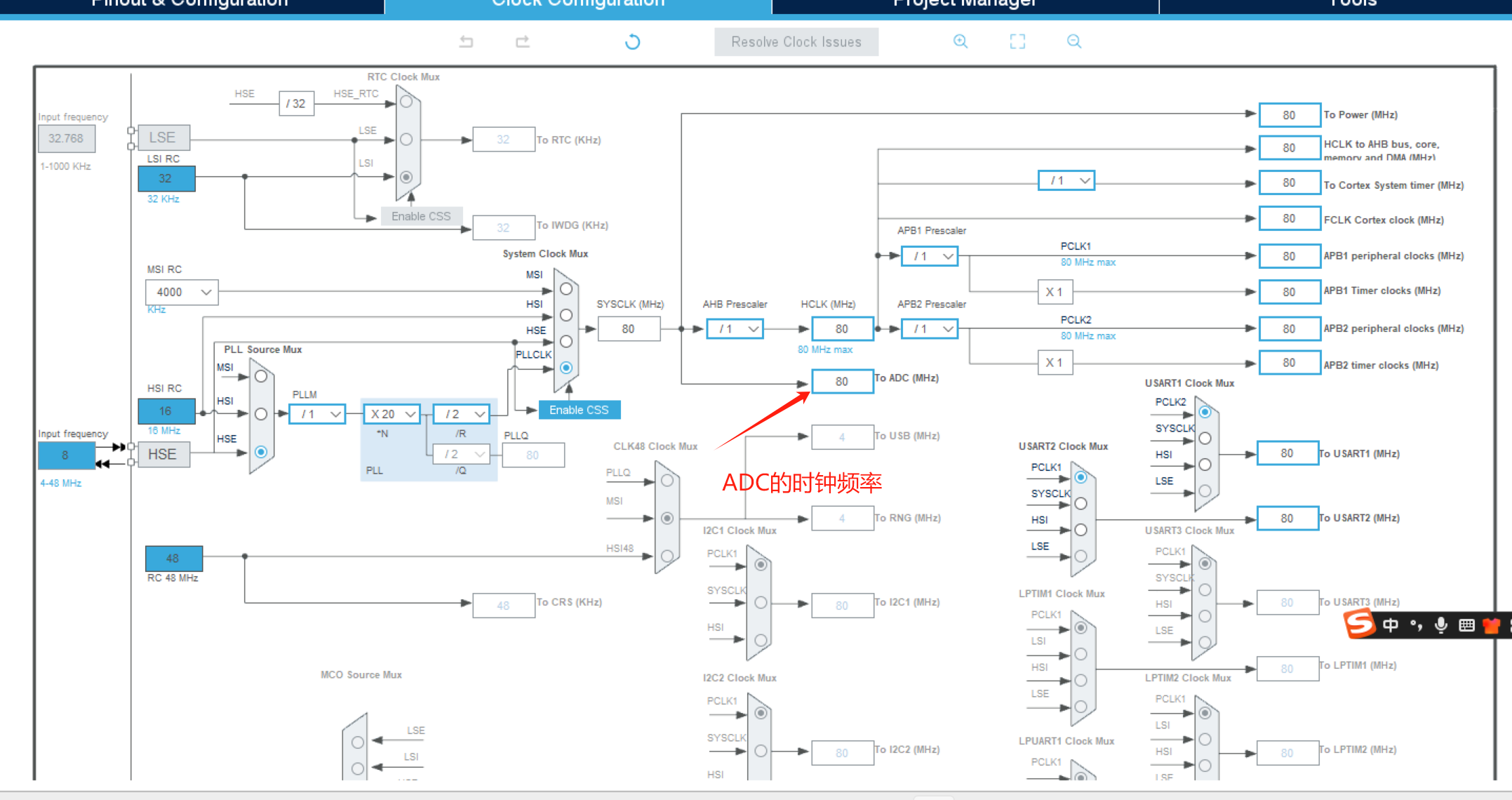STM32L412CBT6芯片中使用ADC1采集2路模拟量_stm32l412引脚-CSDN博客