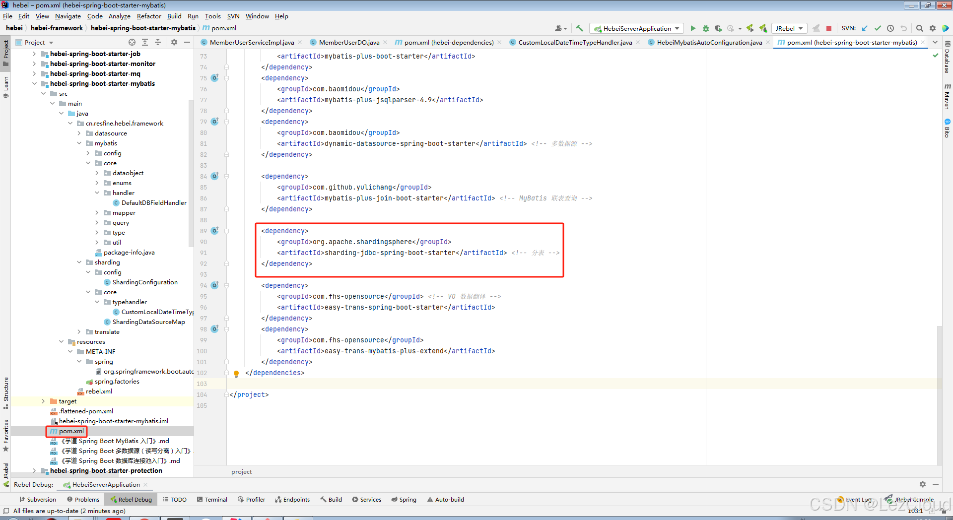 Spring-boot集成mybait-plus+dynamic+shareding实现分表分库【芋道框架】_cn.sfware.gz.framework.datasource.config ...