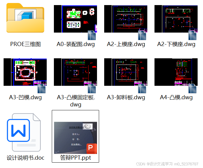 封闭板冲模设计 包含cad图、proe三维图、ppt答辩稿、设计说明书-CSDN博客